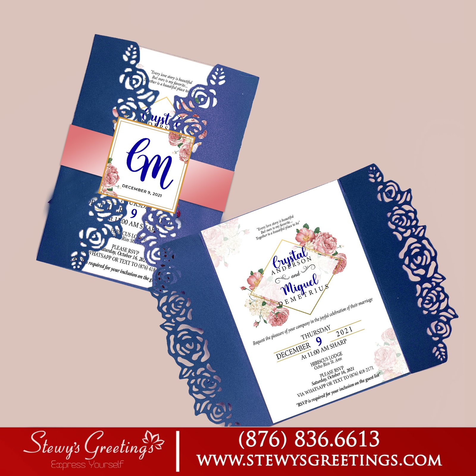 Die Cut Gated Invitation - Stewy's Greetings