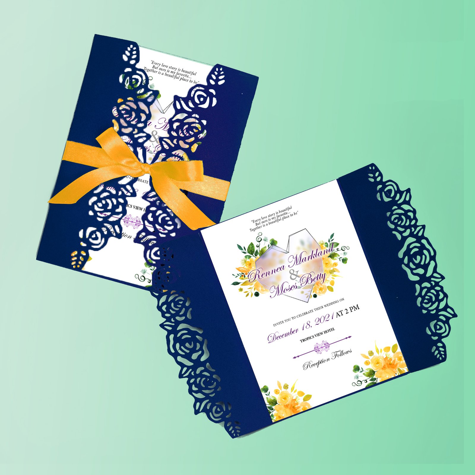 Die Cut Gated Invitation - Stewy's Greetings