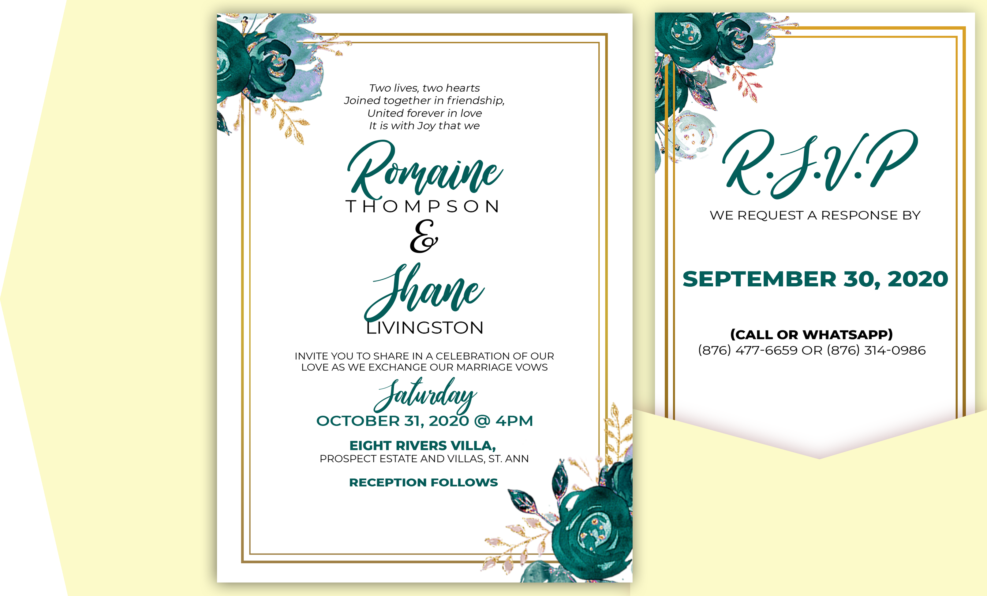 Pocket Fold Wedding Invitation - Stewy's Greetings