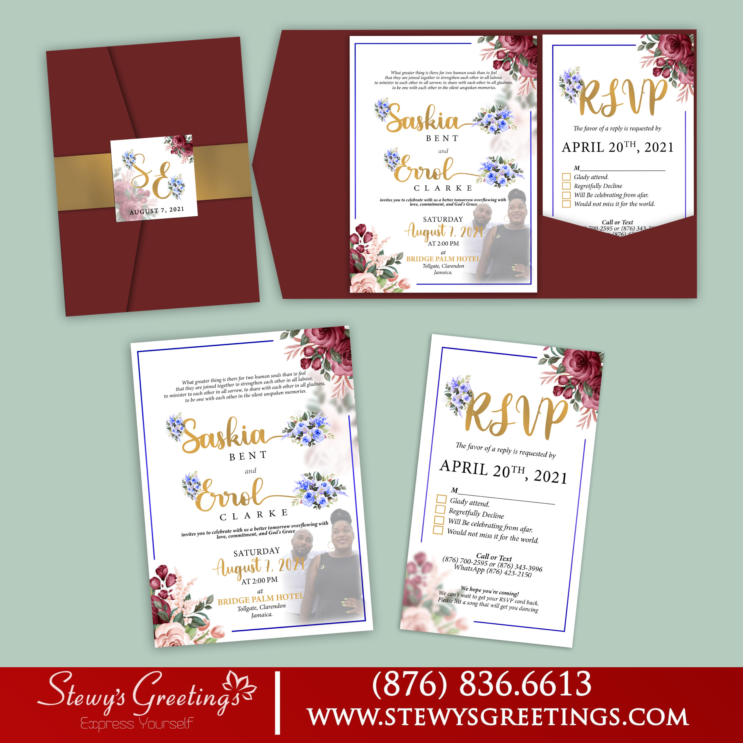 Pocket Fold Wedding Invitation - Stewy's Greetings